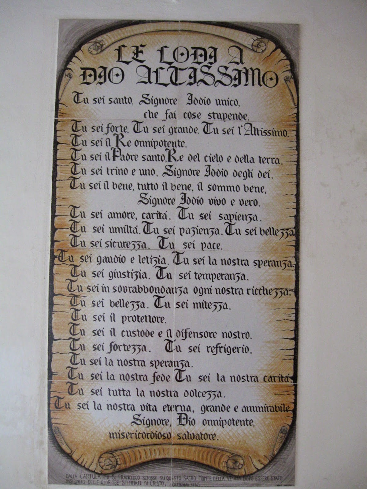 VIVERE CON FRANCESCO OGGI le «Lodi di Dio Altissimo» ‹ S. Maria degli ...